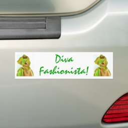 Diva Fashionista In Spring Bumper Sticker | Zazzle