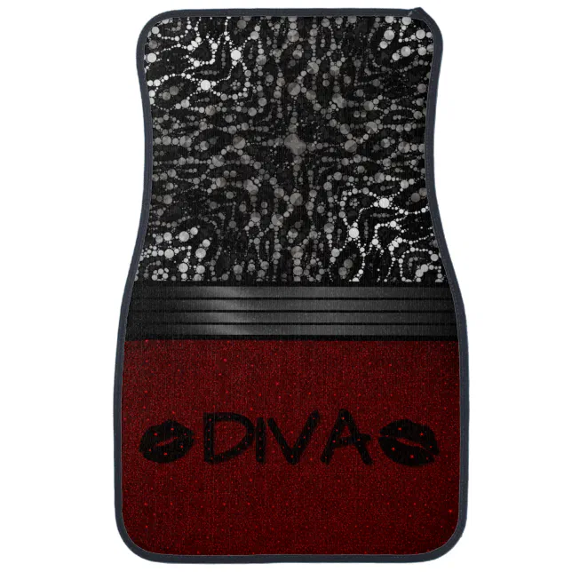 Diva Lips Bling Red Floor Mats | Zazzle