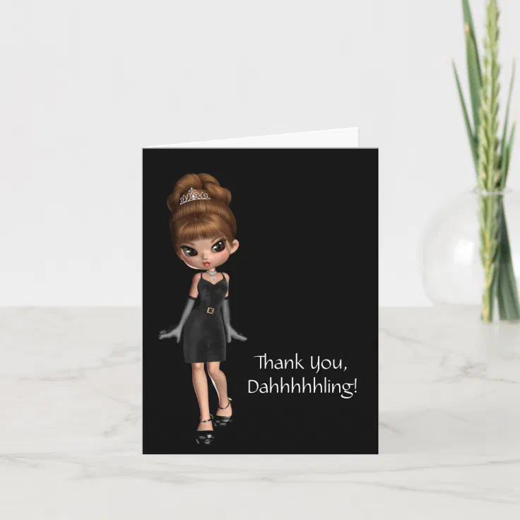 Diva Princess Thank You Card | Zazzle