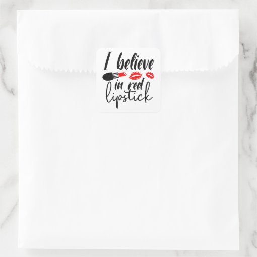 Diva Red Lipstick Cosmetology Makeup Artist Square Sticker | Zazzle