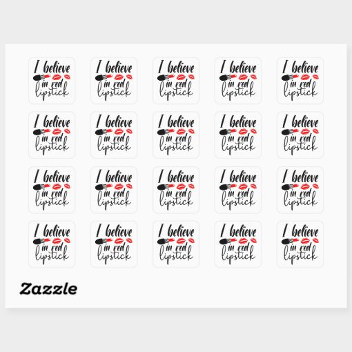 Diva Red Lipstick Cosmetology Makeup Artist Square Sticker | Zazzle