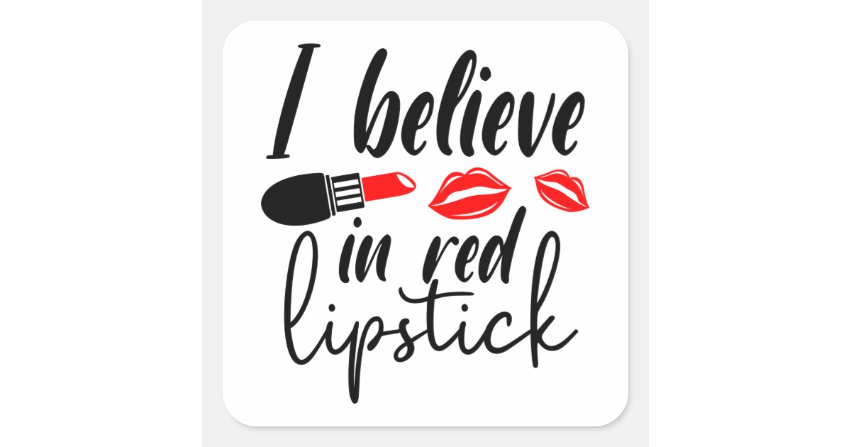 Diva Red Lipstick Cosmetology Makeup Artist Square Sticker | Zazzle
