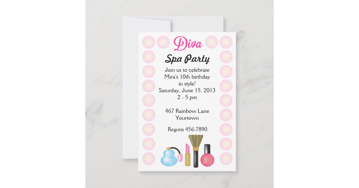 Diva Spa Party Invitations | Zazzle