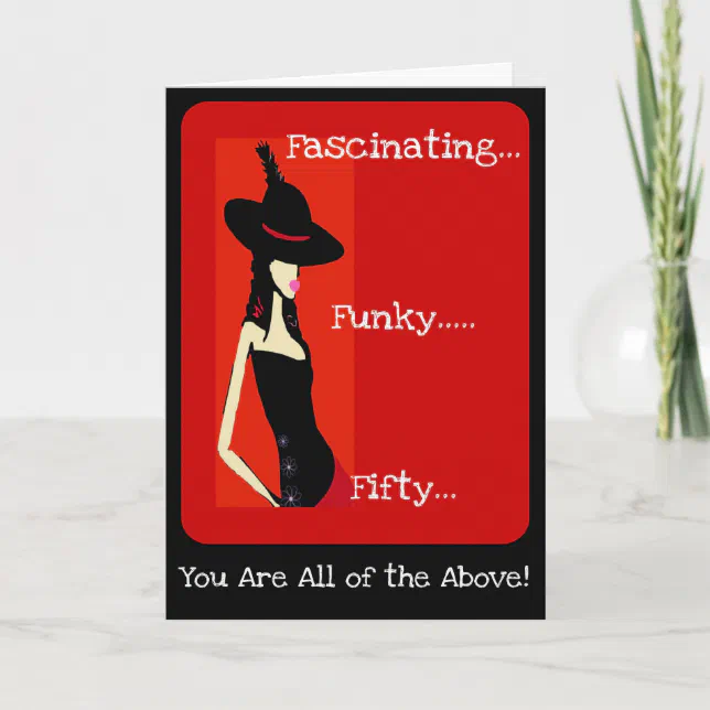 Diva's Fascinating and Funky 50th Birthday Card | Zazzle