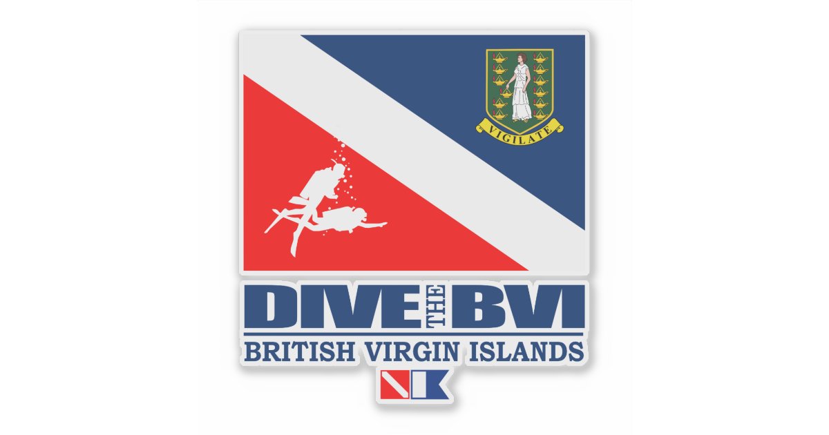 Dive BVI (sq) Sticker | Zazzle