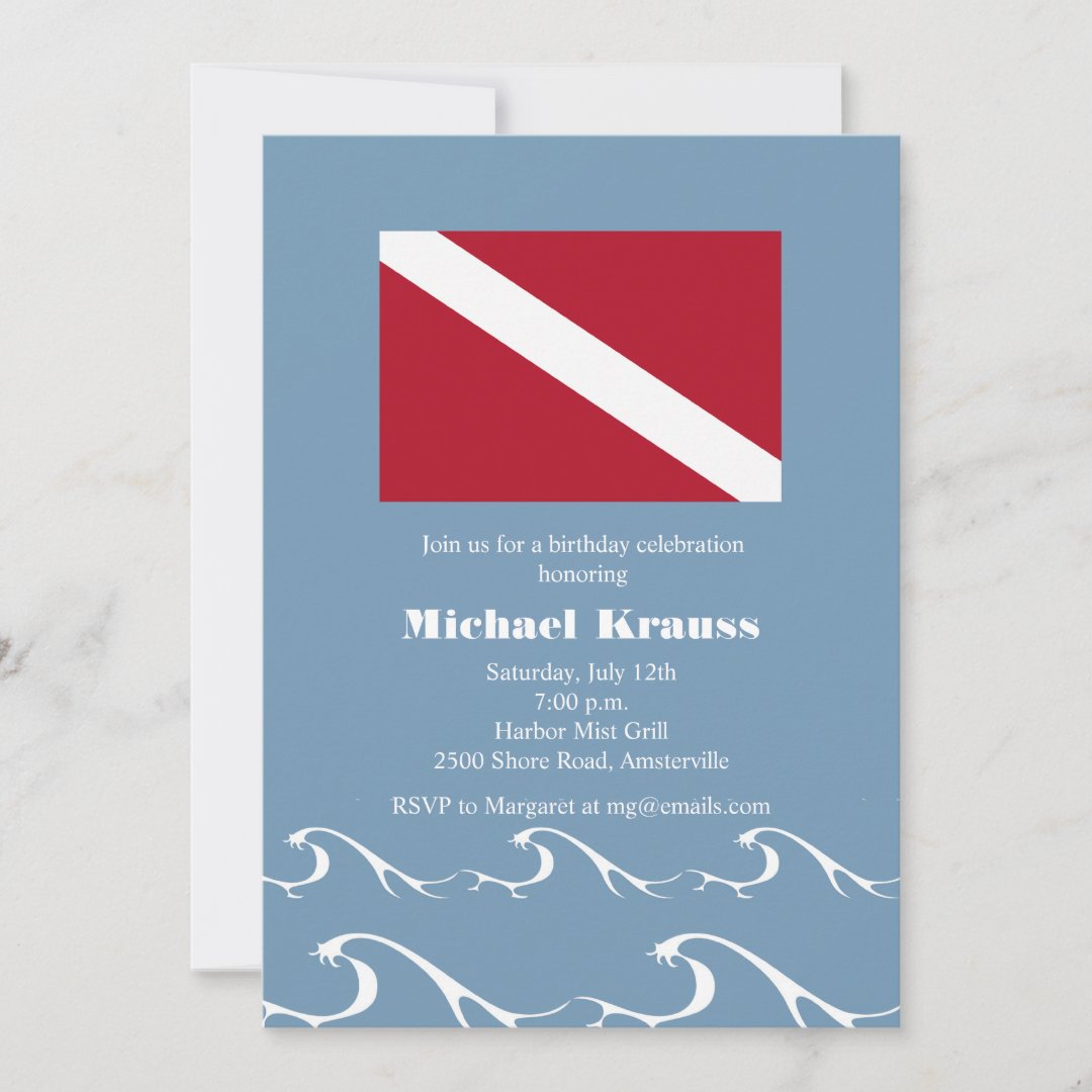 Dive Flag Invitation | Zazzle