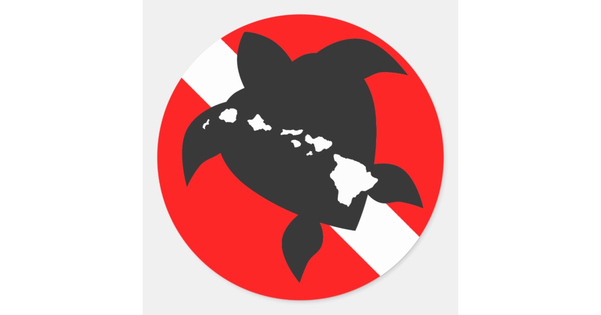 Dive Flag Turtle Classic Round Sticker | Zazzle