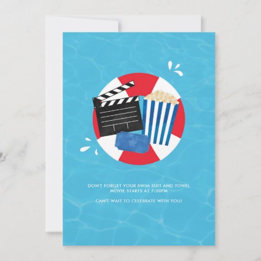 Dive In Movie Pool Party Birthday Invitation | Zazzle
