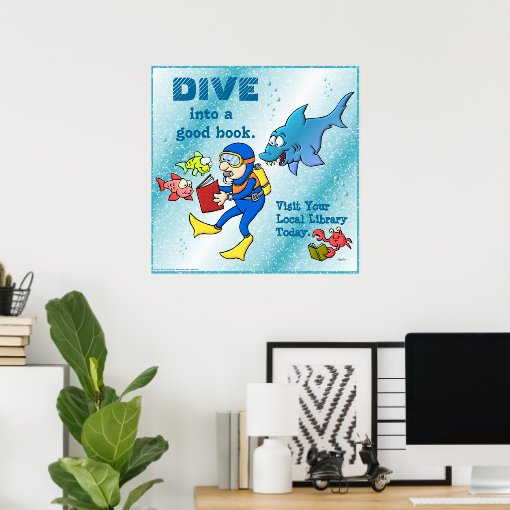 Dive Into A Good Book Poster | Zazzle