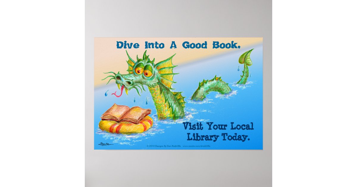 Dive Into A Good Book. Poster | Zazzle
