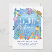 Dive Into Five Birthday Invitation Under the Sea | Zazzle