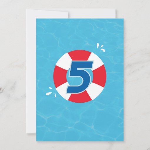 Dive into Five Pool 5th Birthday Invitation | Zazzle