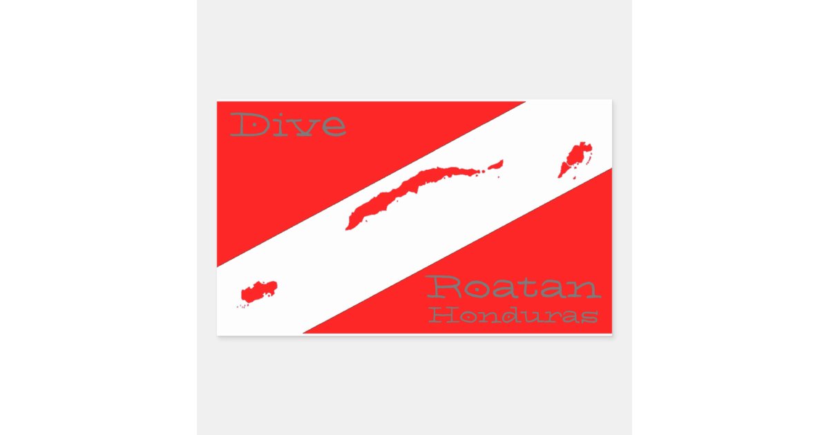 Dive Roatan Rectangular Sticker | Zazzle