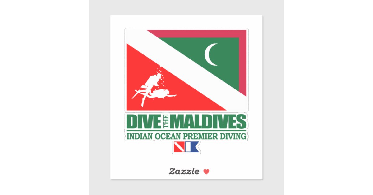 Dive the Maldives (sq) Sticker | Zazzle