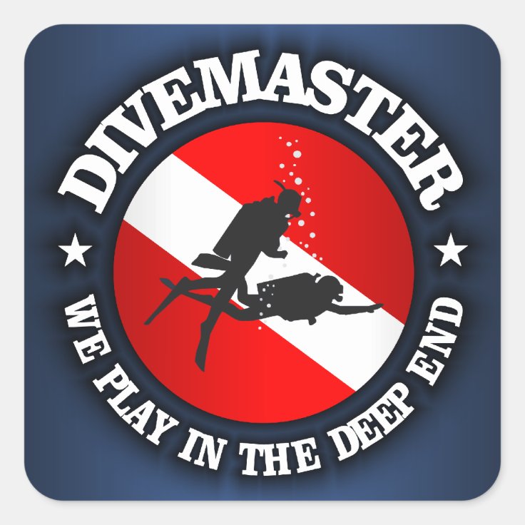 Divemaster (Deep End) Square Sticker | Zazzle