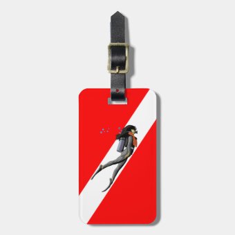 Diver And Dive Flag Luggage Tag | Zazzle