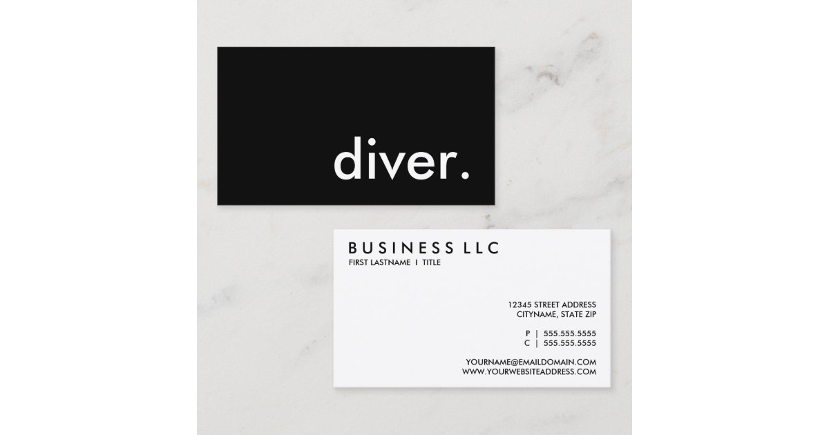 diver. business card | Zazzle
