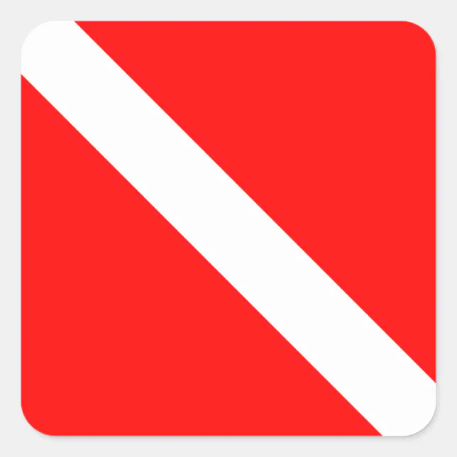 Diver Down Classic Flag Square Sticker | Zazzle