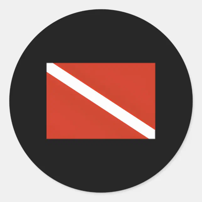 Diver Down Flag Scuba Diving Classic Round Sticker | Zazzle