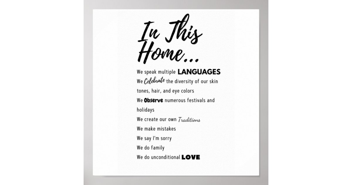 Diverse family products poster | Zazzle