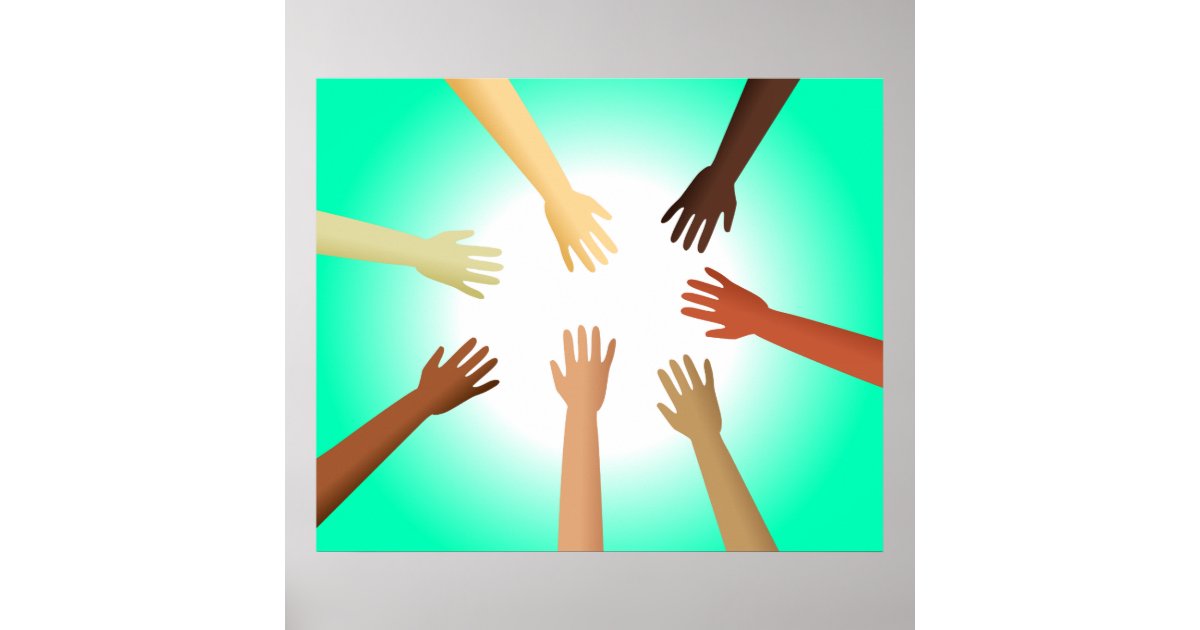 Diverse Hands Poster | Zazzle