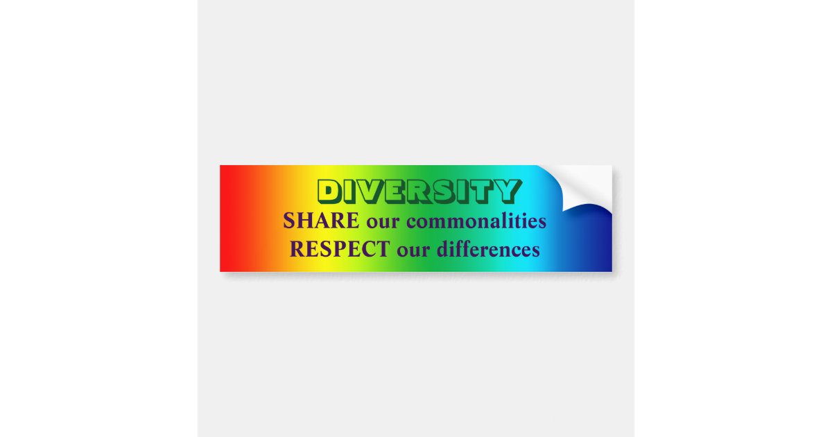 DIVERSITY bumper sticker | Zazzle