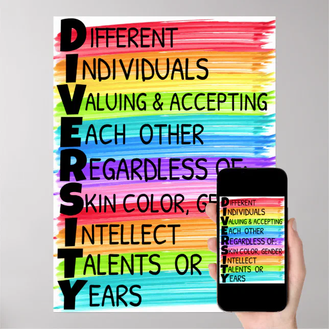 Diversity Rainbow Classroom Poster | Zazzle