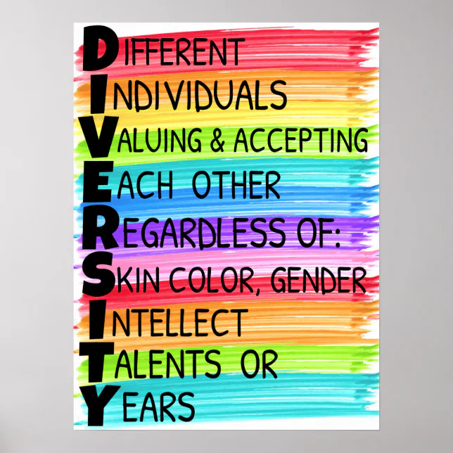 Diversity Rainbow Classroom Poster | Zazzle