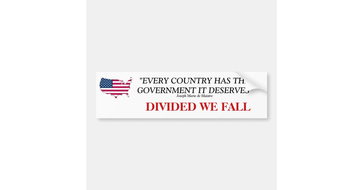 divided we fall sticker | Zazzle