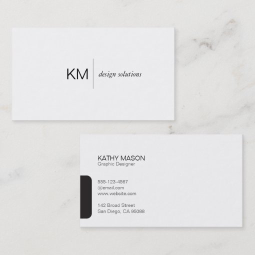 Divider Line with Black Tab Business Card | Zazzle