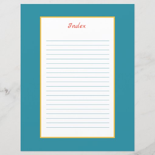 Divider Page for Blue Yellow Spanish Tile Binder | Zazzle