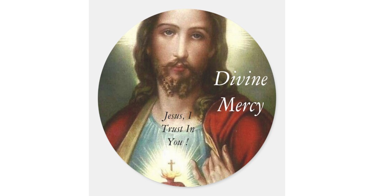 Divine Mercy Classic Round Sticker | Zazzle