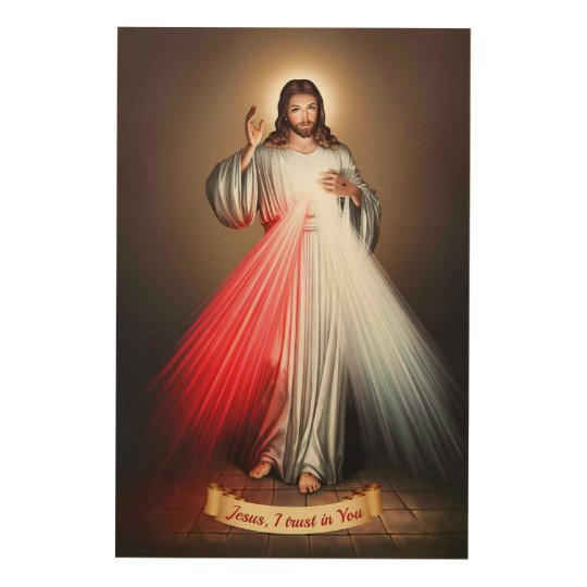 Divine Mercy Devotional Image Wood Wall Art | Zazzle.com
