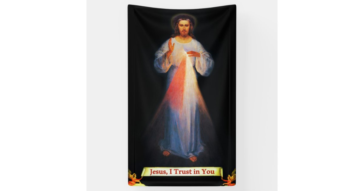 Divine Mercy Jesus Banner 3'x5' | Zazzle