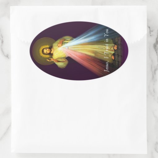 Divine Mercy Jesus Oval Stickers | Zazzle