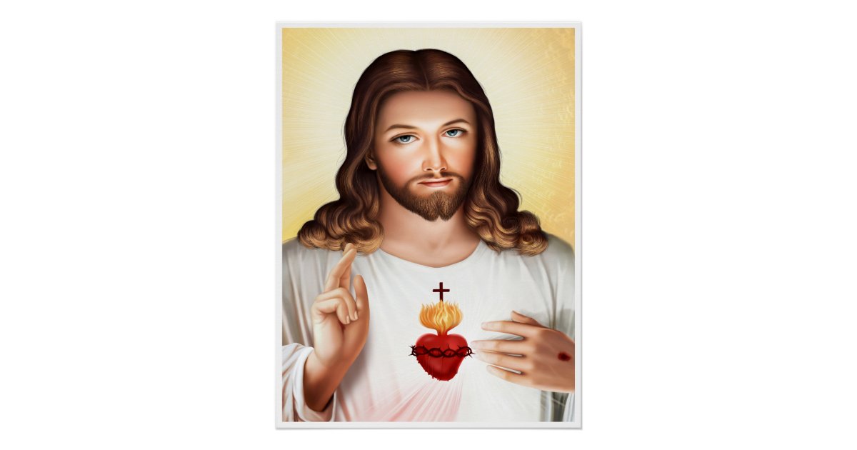 Divine Mercy of Jesus Sacred Heart Poster | Zazzle