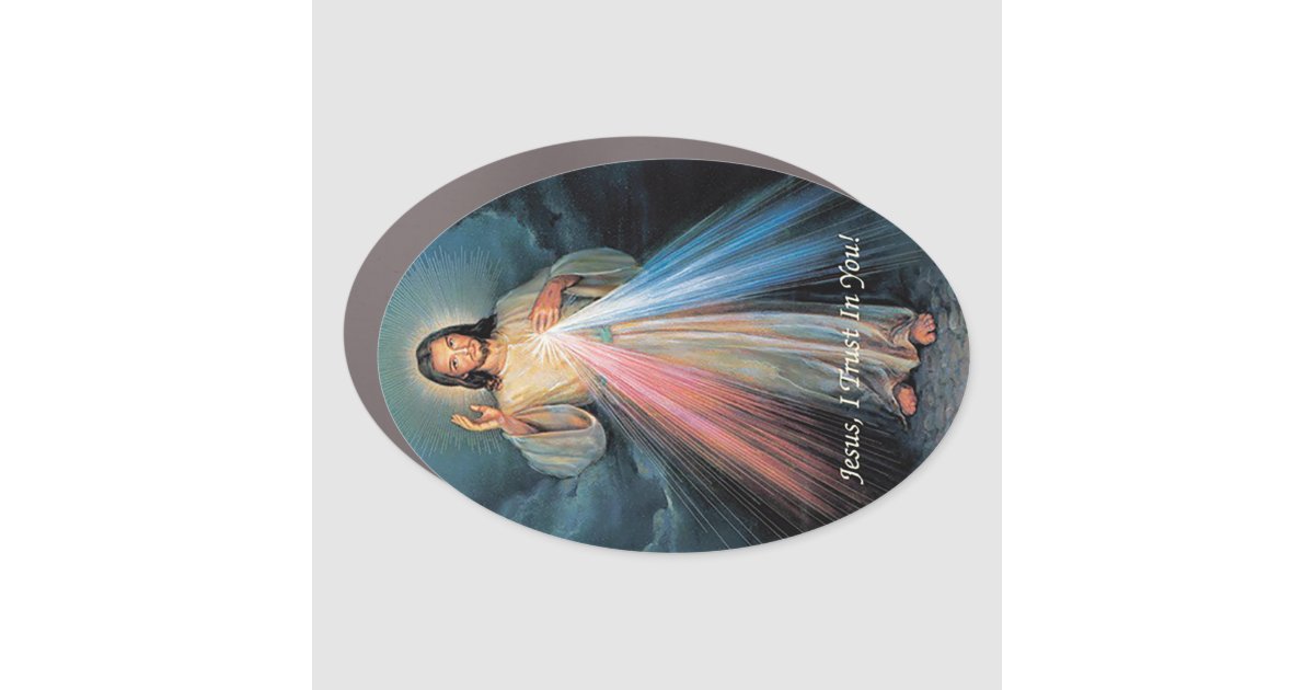 Divine Mercy Oval Car MAgnet | Zazzle