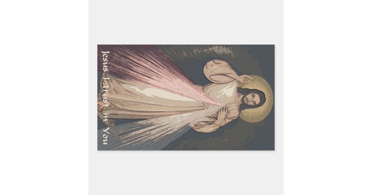 Divine Mercy Rectangular Sticker | Zazzle