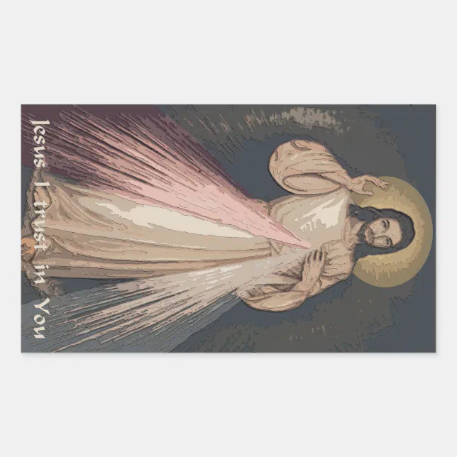 Divine Mercy Rectangular Sticker | Zazzle