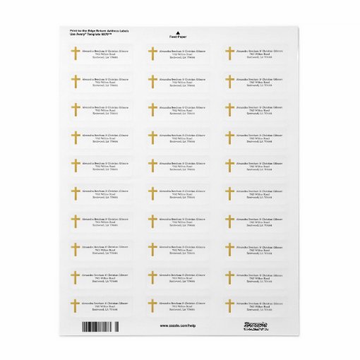 Divine Religious Cross Return Address Label | Zazzle