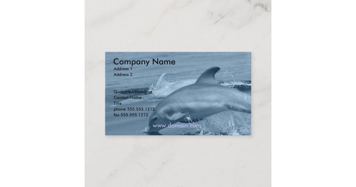 Diving Dolphin Business Card | Zazzle
