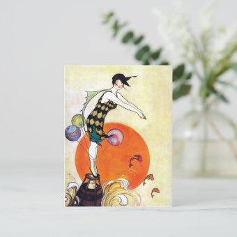 Diving Flapper Girl Postcard | Zazzle