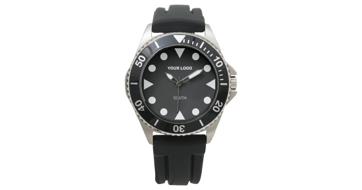 Diving inspired watch with big dots for diver look | Zazzle