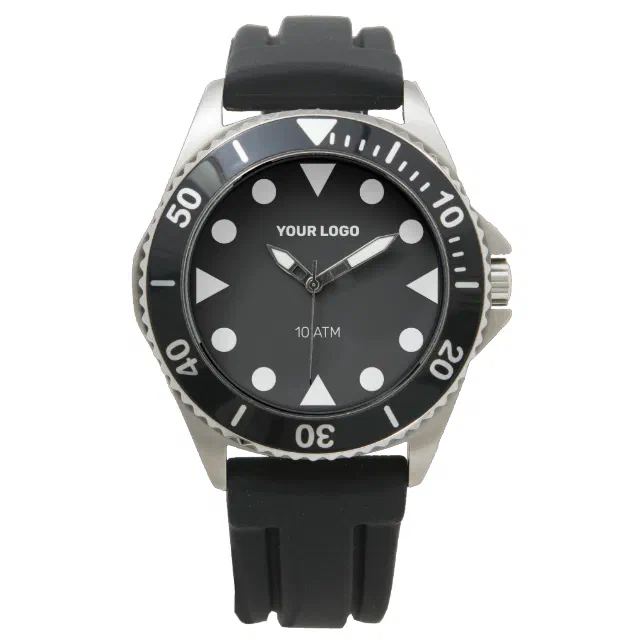 Diving inspired watch with big dots for diver look | Zazzle