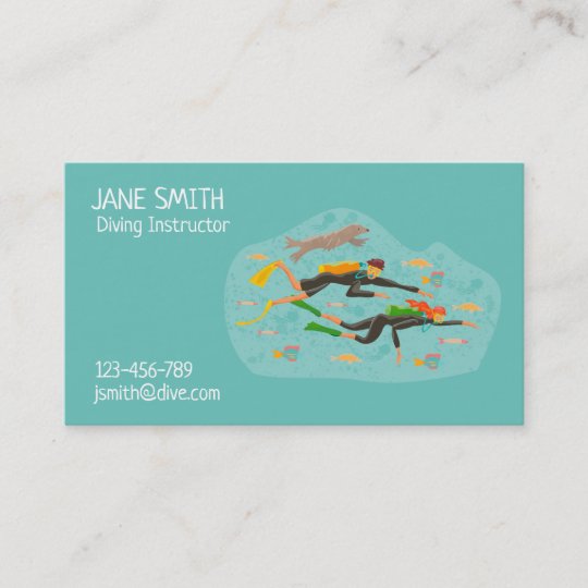 Diving Instructor deep sea diving business modern Business Card ...