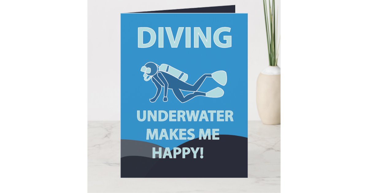 Diving Scuba Diving Underwater Diver Card | Zazzle
