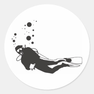Diving Classic Round Sticker