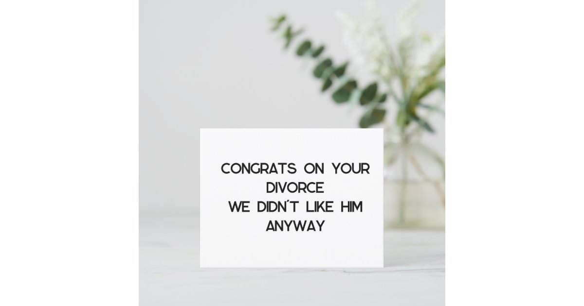 Divorce Congratulations Postcard | Zazzle