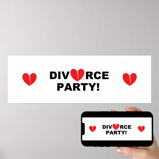 "Divorce Party" Banner Poster | Zazzle