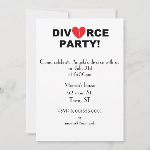 "Divorce Party" Invitations | Zazzle